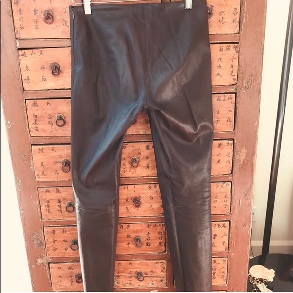 Lapis | Pants & Jumpsuits | Lapis Italia Fine Leather Pants In Dark ...